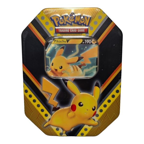 Pokemon | Toys | Pikachu V Powers Tin 4 Booster Packs Pokemon Trading ...